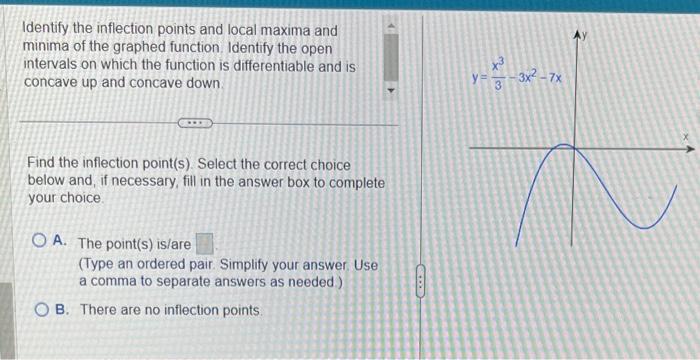 Solved Identify the inflection points and local maxima and | Chegg.com