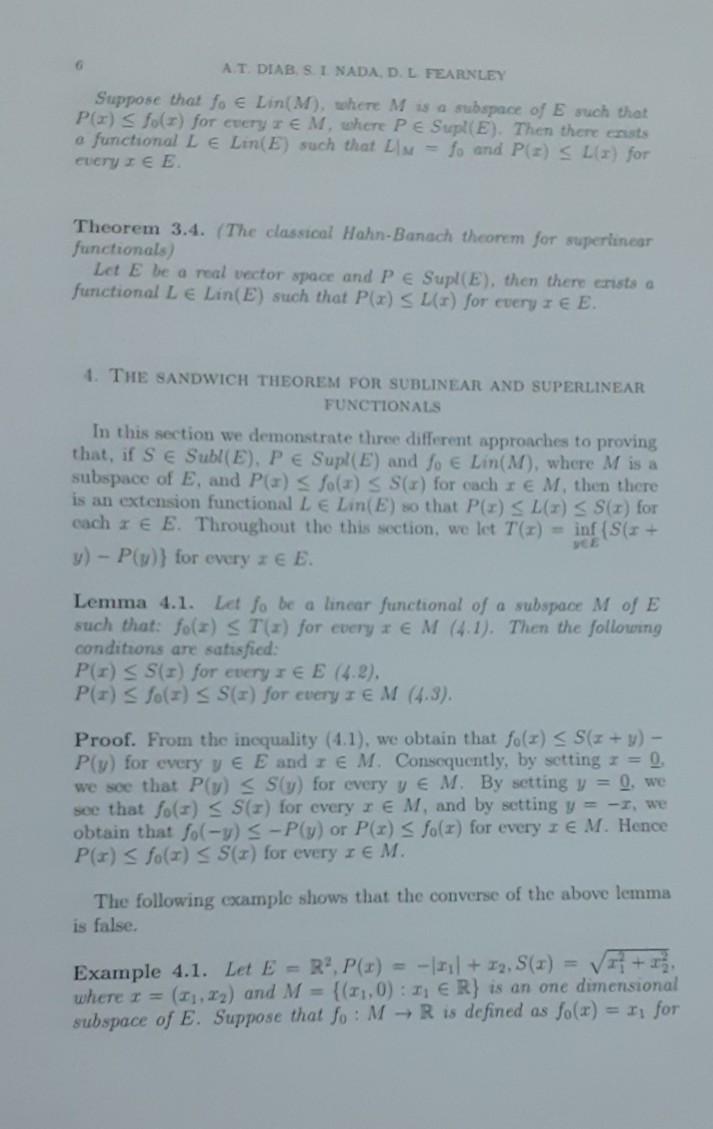 SANDWICH THEOREM 3. THE HAHN-BANACH THEOREM AND THE | Chegg.com