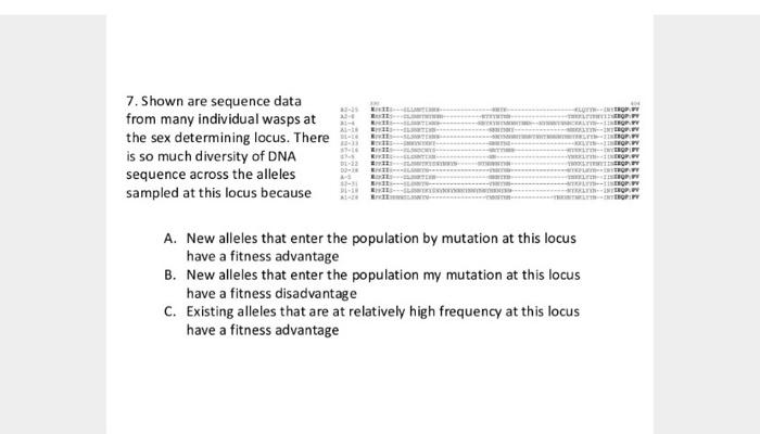 6. Positive frequency dependent selection is acting | Chegg.com