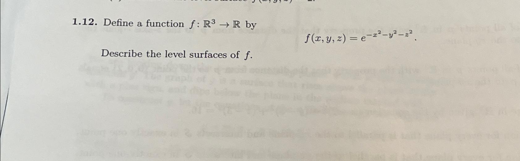 Solved 1.12. ﻿Define a function f:R3→R | Chegg.com
