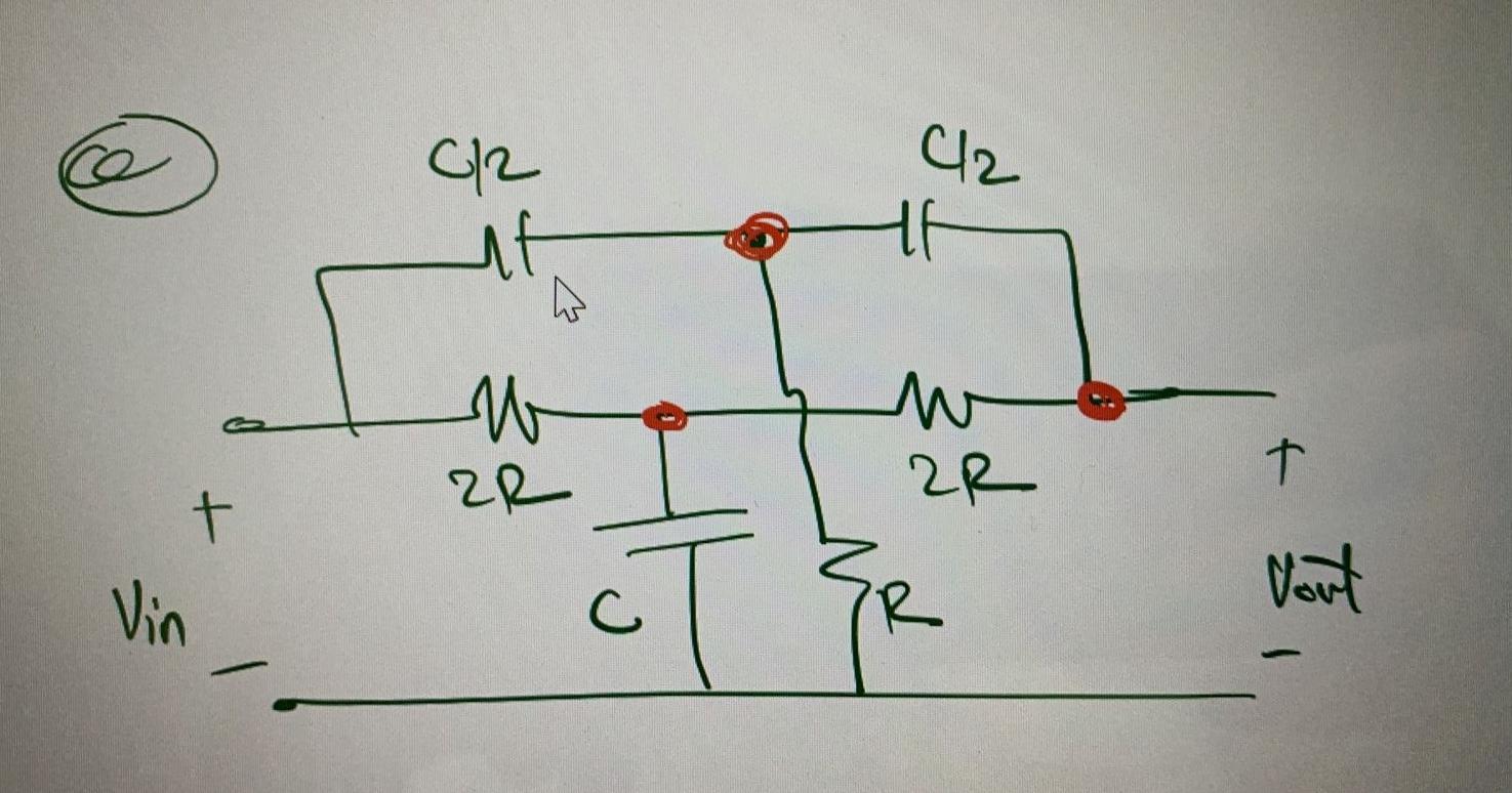 Solved 012 C2 it Å W 2R 2R t + Vin PR Vout C | Chegg.com