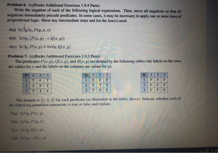 Solved Problem 6. (zyBooks Additional Exercises 1.9.4 Parts) | Chegg.com