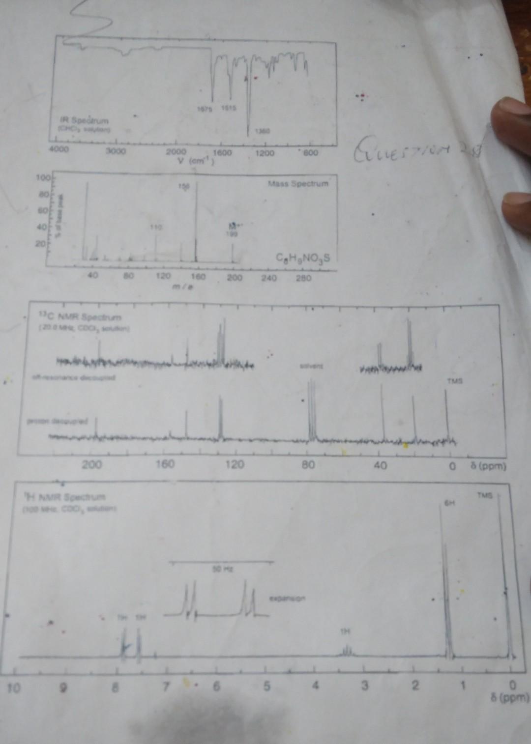 fully interpret the given spectra and provide the | Chegg.com