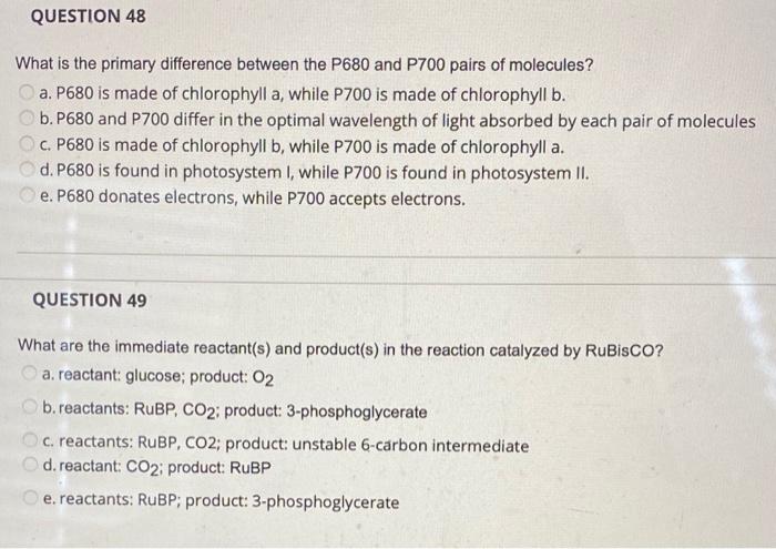 Solved 1) What is the primary difference between the P680 & | Chegg.com