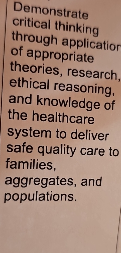 Solved Demonstrate critical thinking through application of | Chegg.com