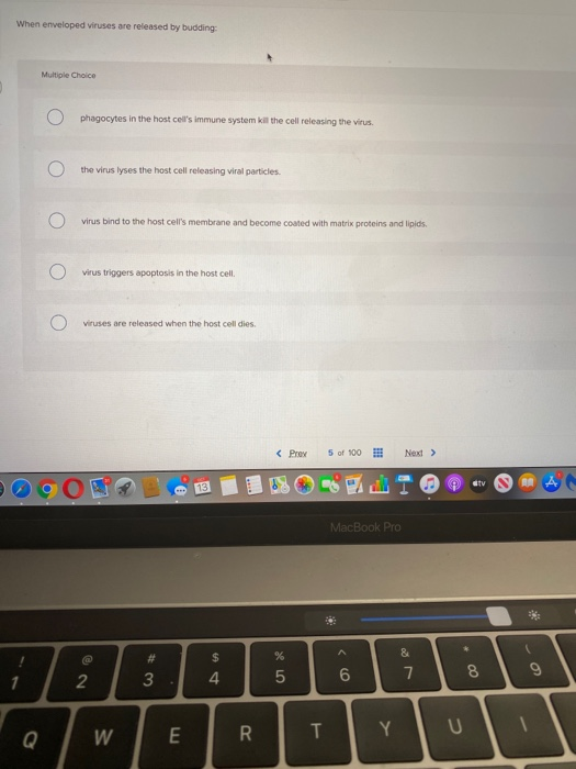 Solved When enveloped viruses are released by budding: | Chegg.com