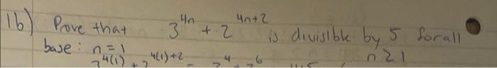 Solved Prove by Induction that 3^4n + 2^4n+2 is divisible | Chegg.com