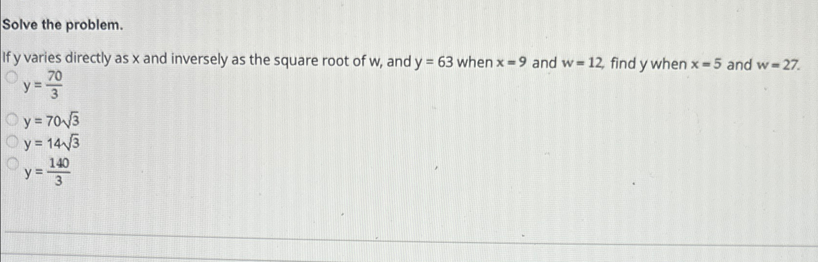Solved Solve the problem.If y ﻿varies directly as x ﻿and | Chegg.com