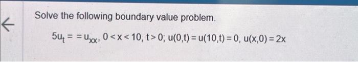 Solved Solve the following boundary value problem. | Chegg.com