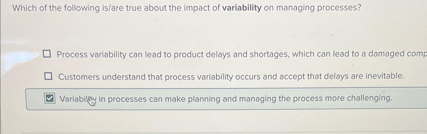 Solved Which of the following is/are true about the impact | Chegg.com