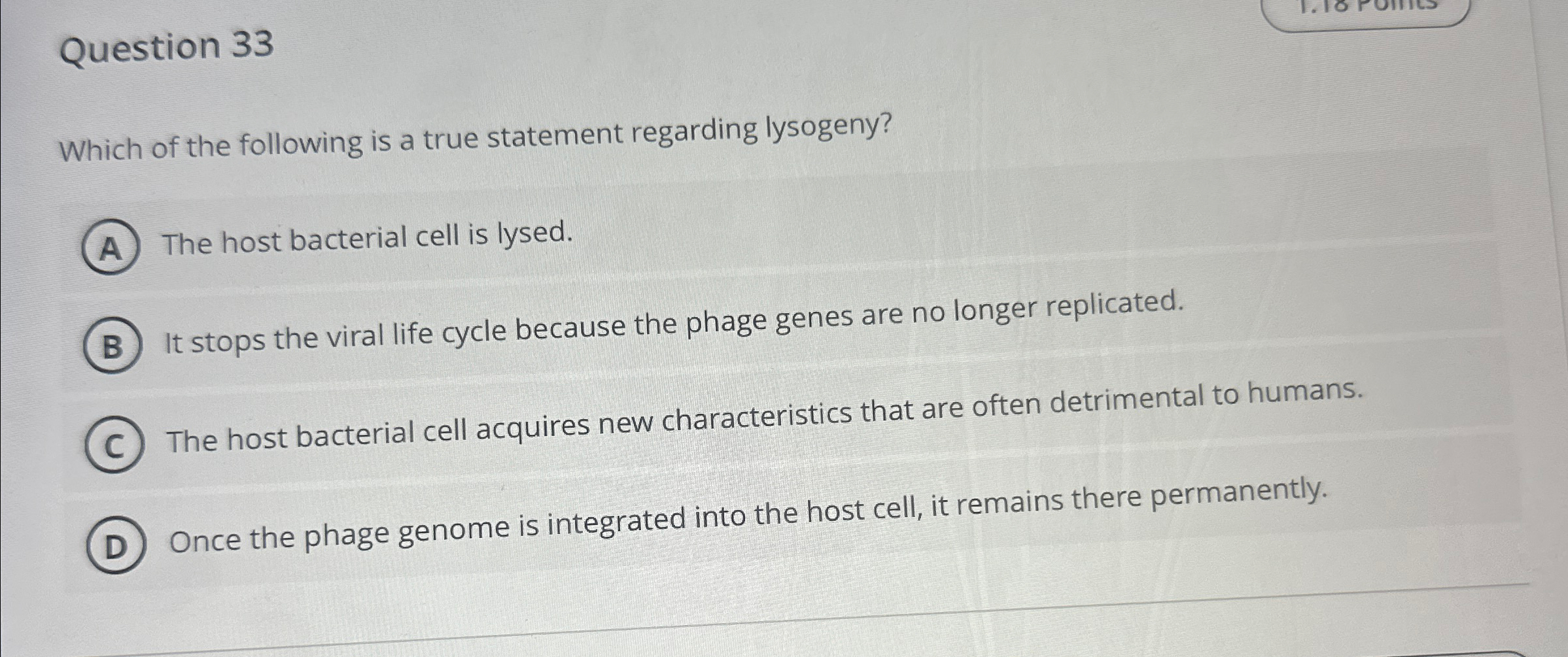 Solved Question 33Which of the following is a true statement | Chegg.com