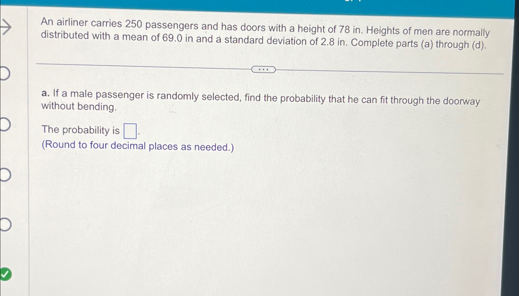 An airliner carries 250 ﻿passengers and has doors | Chegg.com