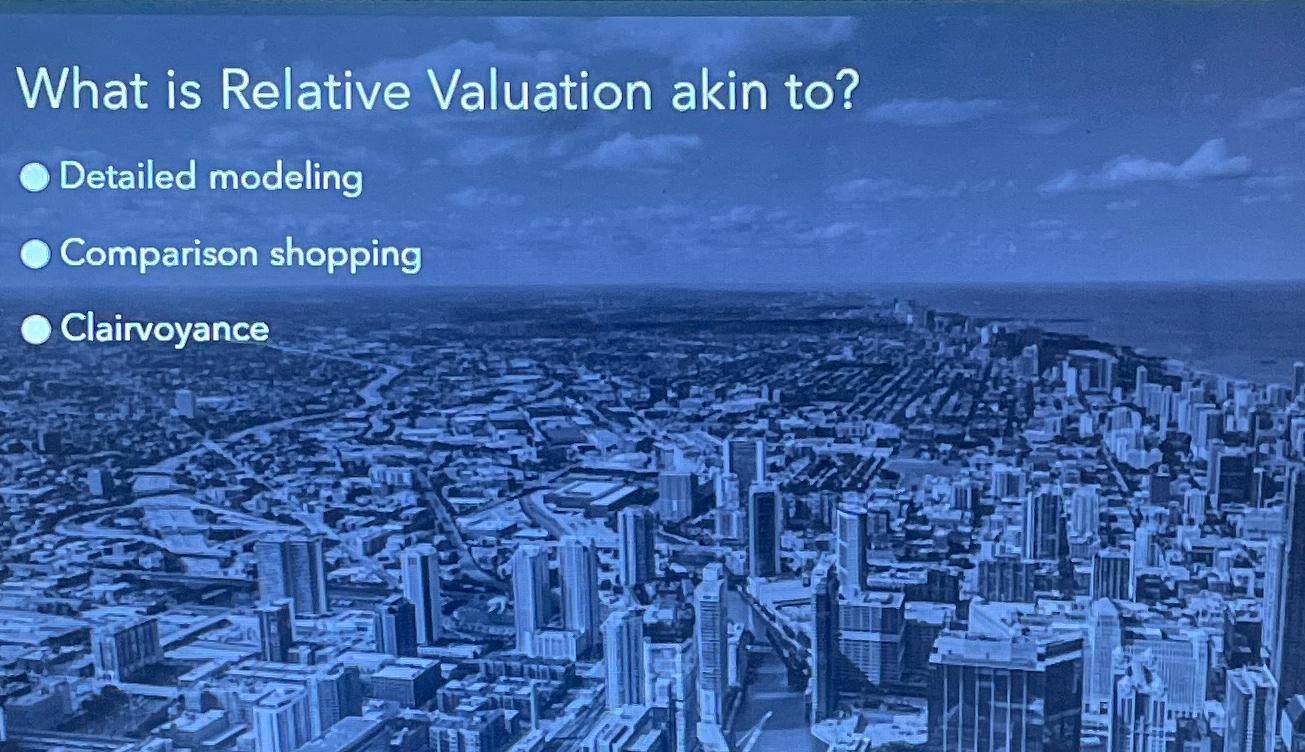 Solved What is Relative Valuation akin to?Detailed | Chegg.com