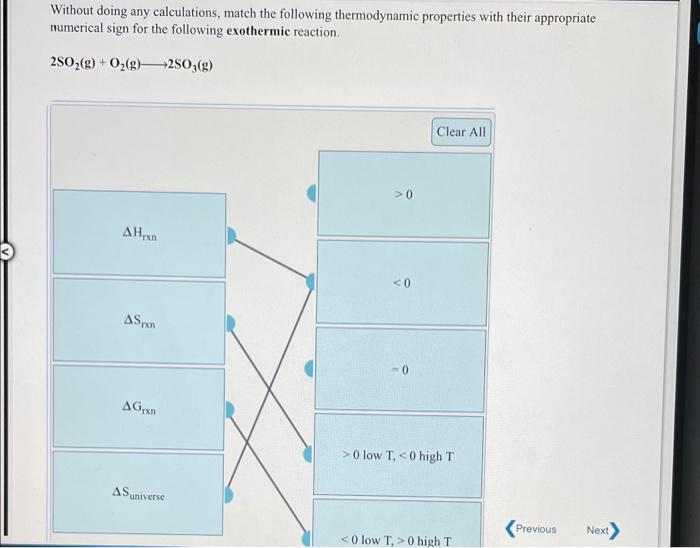 Solved Without doing any calculations, match the following | Chegg.com
