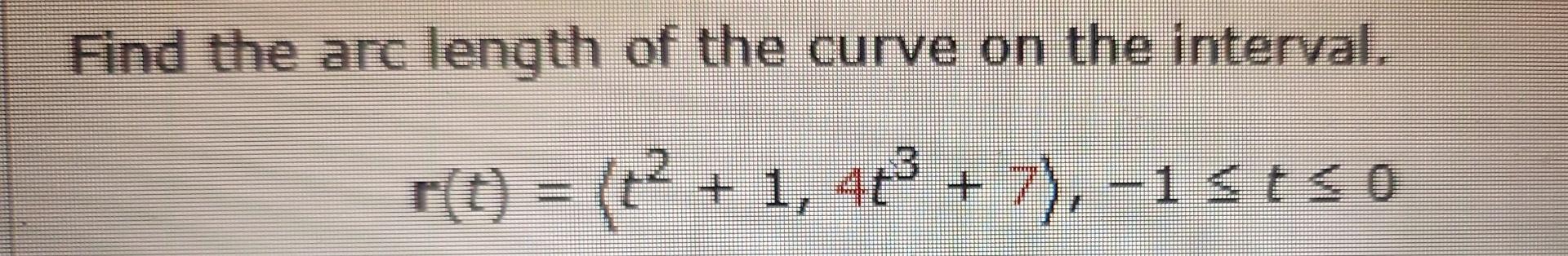 Solved Find the arc length of the curve on the | Chegg.com