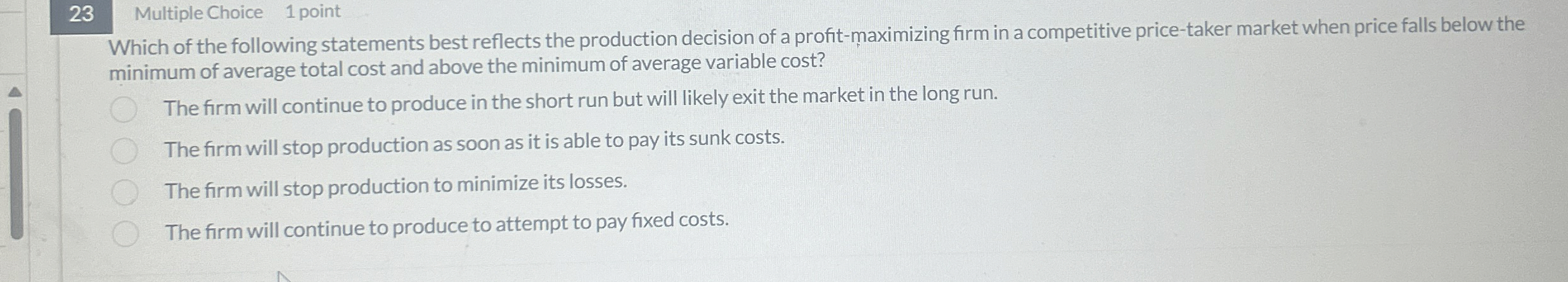 Solved 23 ﻿Multiple Choice 1 ﻿pointWhich of the following | Chegg.com