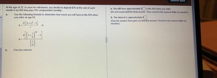Solved b. Find the interest. | Chegg.com