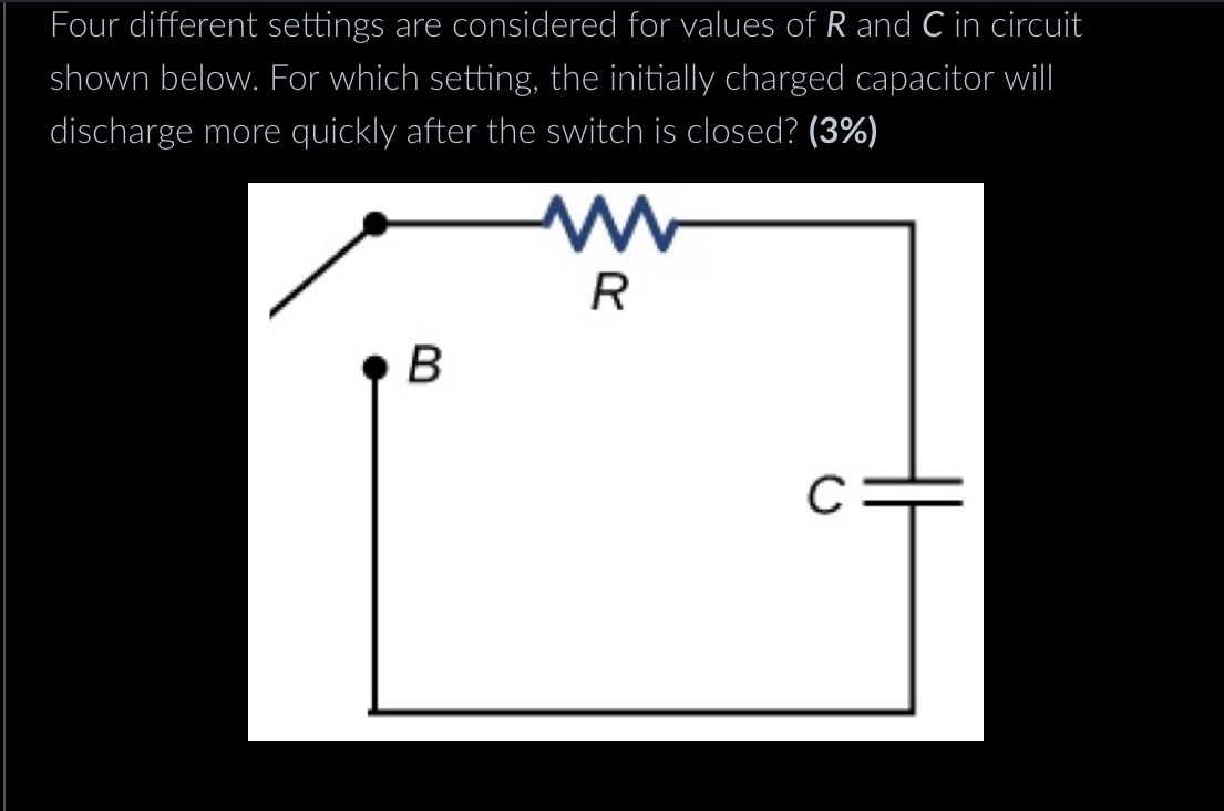 Solved Four different settings are considered for values of | Chegg.com