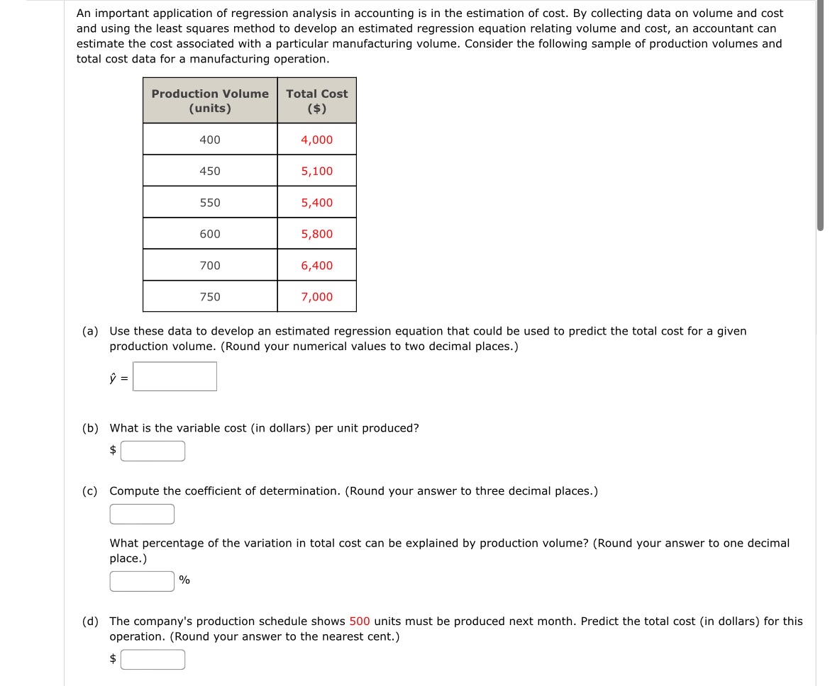 Solved An important application of regression analysis in | Chegg.com