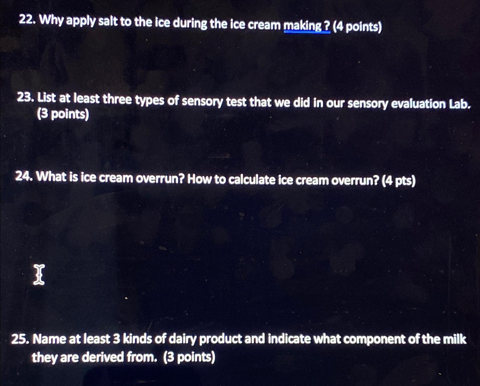 Solved Why apply salt to the ice during the ice cream | Chegg.com