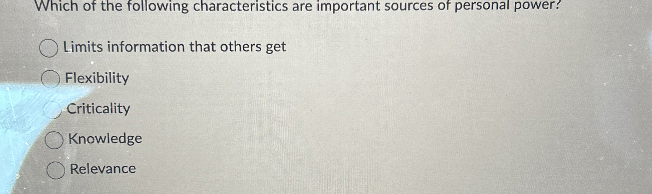 Solved Which of the following characteristics are important | Chegg.com