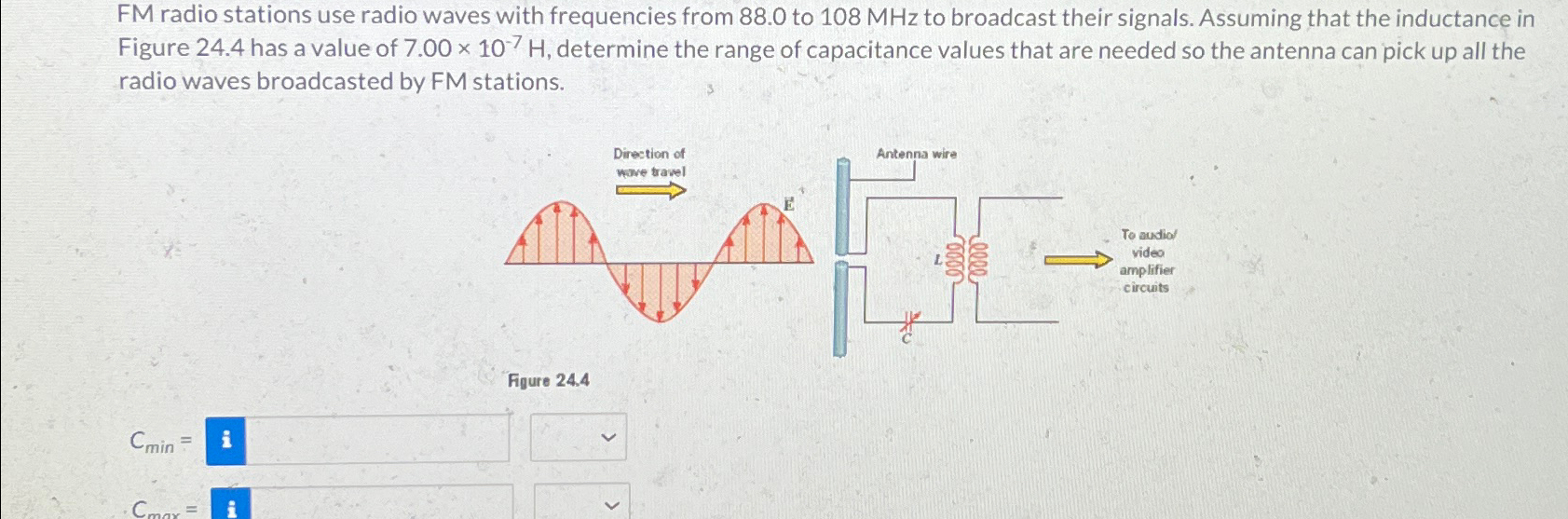Solved FM radio stations use radio waves with frequencies | Chegg.com