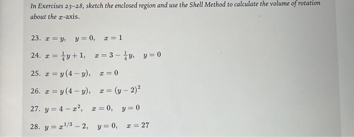 Solved In Exercises 23−28, sketch the enclosed region and | Chegg.com