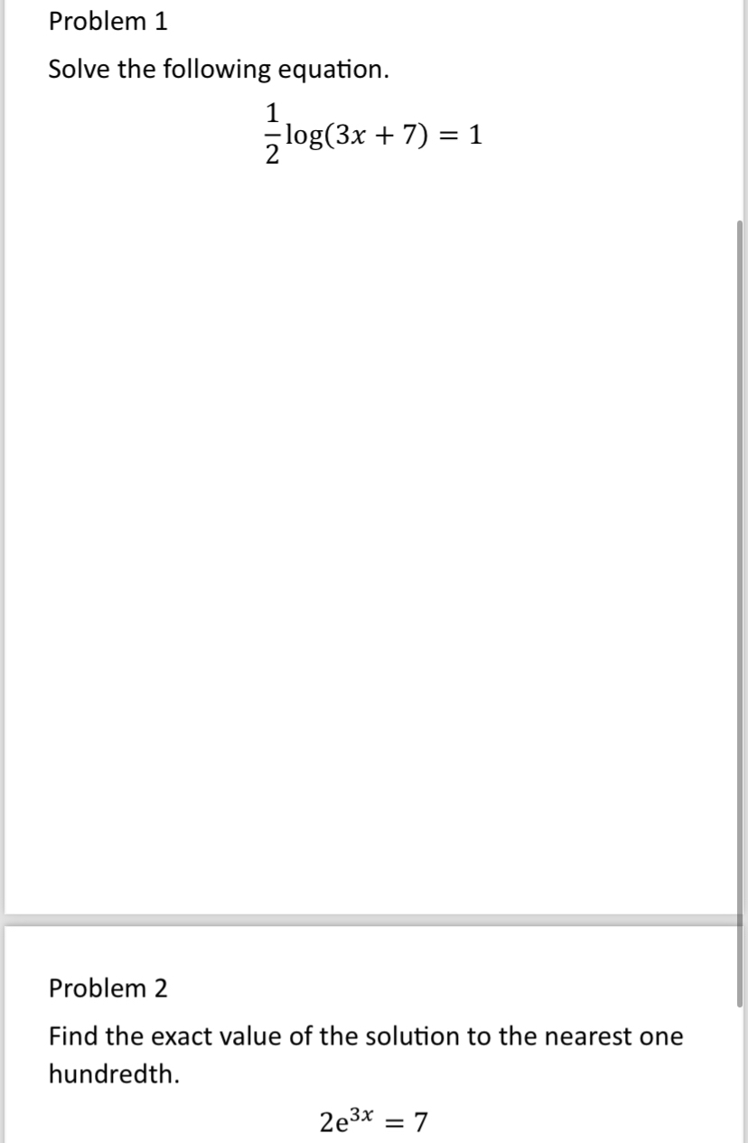 Solved Problem 1solve The Following