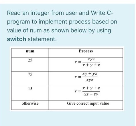 Solved Read an integer from user and Write C- program to | Chegg.com