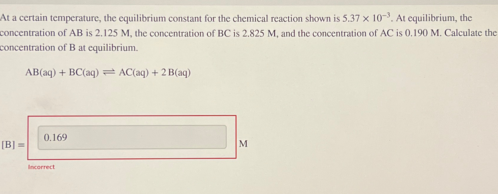 Solved At a certain temperature, the equilibrium constant | Chegg.com