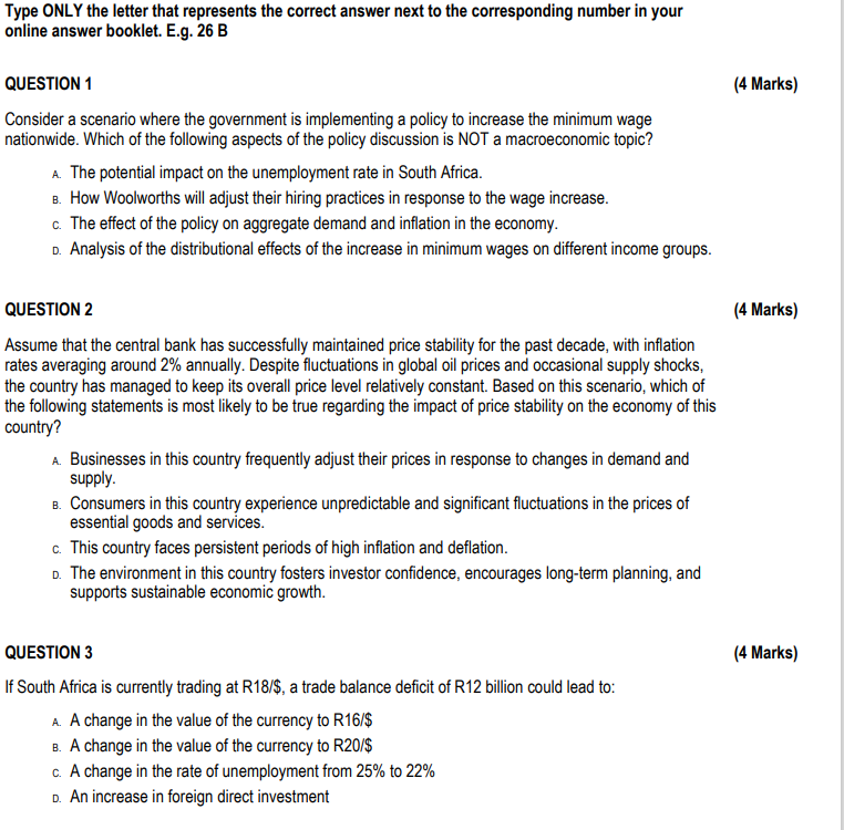 Solved QQUESTION 3If South Africa is currently trading at | Chegg.com