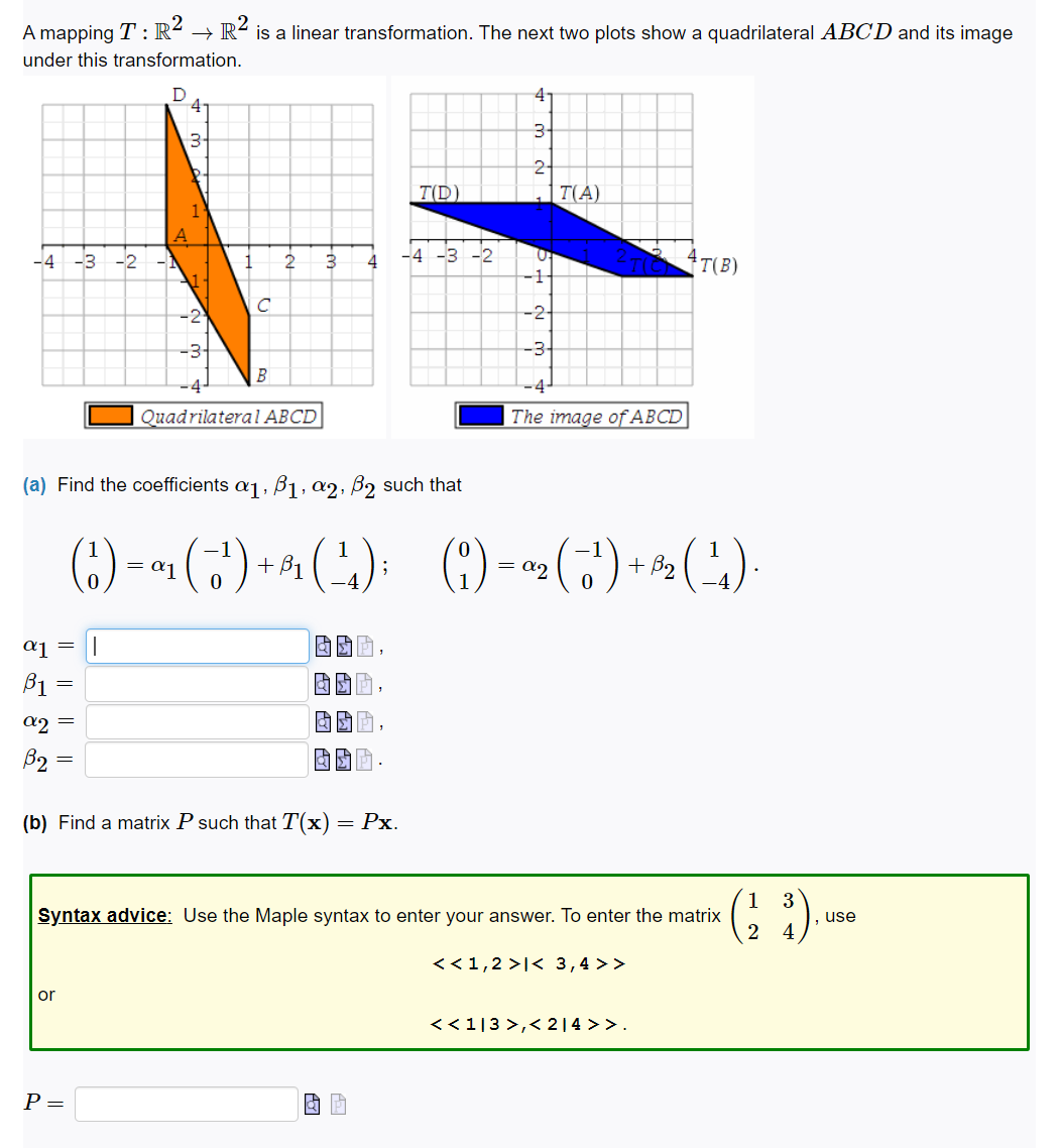Solved (a) ﻿Find the coefficients α1,β1,α2,β2 ﻿such | Chegg.com