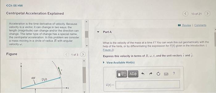 Solved Acceleration is the time derivative of velocity. | Chegg.com