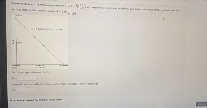 fteduency factor for this urkenwn reaction. R=4.314≥ | Chegg.com