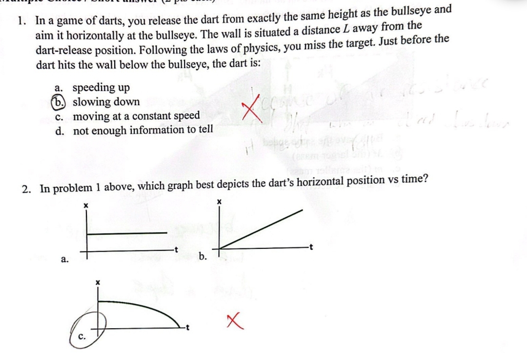 Solved In a game of darts, you release the dart from exactly | Chegg.com