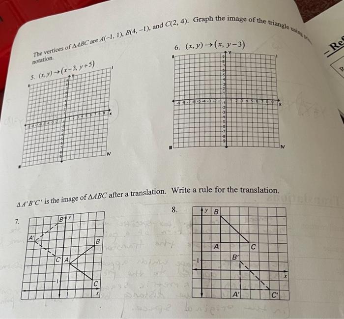 Solved Use the translation (x,y)→(x+4,y−6). 4. Use the | Chegg.com