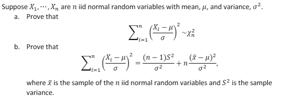 Solved Suppose X1 Xn are N iid Normal Random Variables