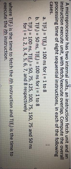 Solved A microprocessor has two internal units, an | Chegg.com