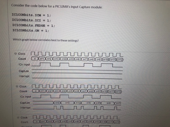 Consider the code below for a PIC32MX's Input Capture | Chegg.com