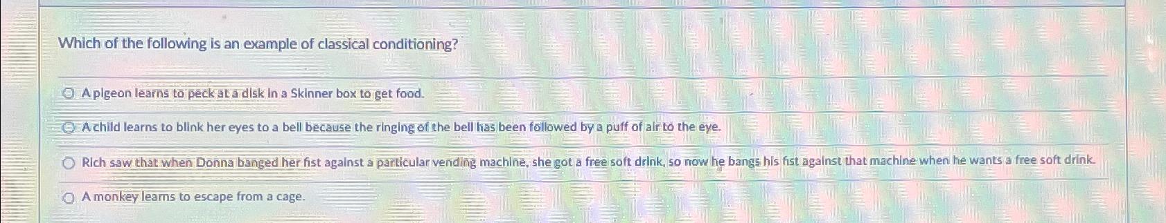 Solved Which of the following is an example of classical | Chegg.com