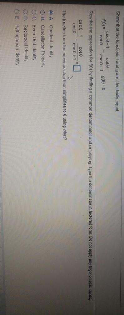 Solved Show that the functions fand g are identically equal | Chegg.com