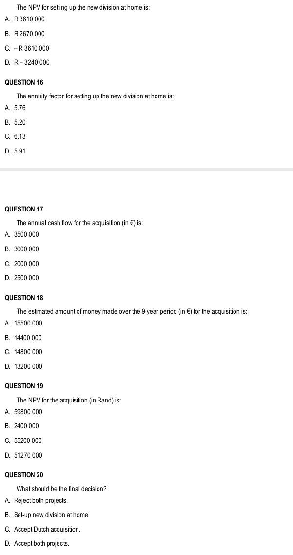 Solved Questions 12−20 refer to the problem below. Solar-Tex | Chegg.com