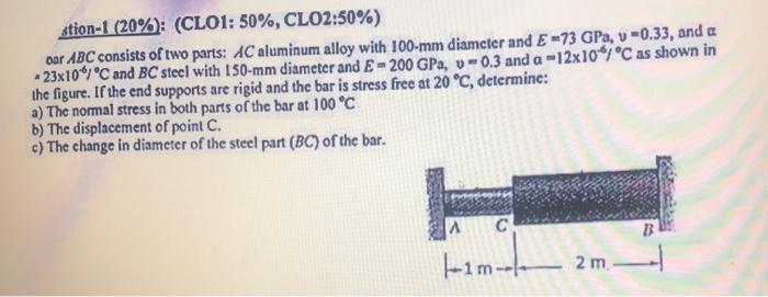 Solved stion-1 (20%): (CLO1: 50%, CLO2:50%) par ABC consists | Chegg.com