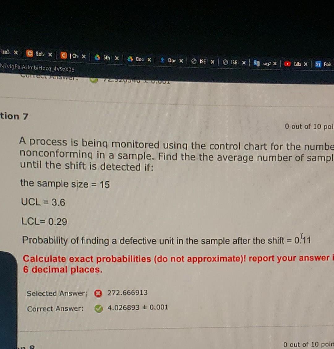Solved A process is being monitored using the control chart | Chegg.com