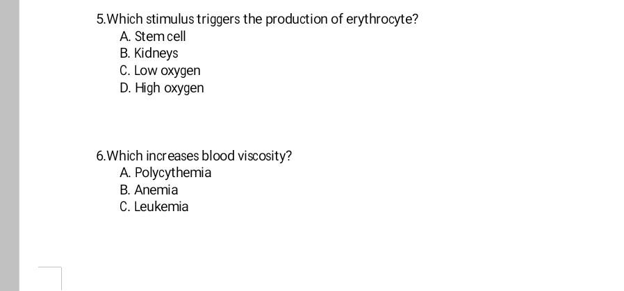 Solved 5.Which stimulus triggers the production of | Chegg.com