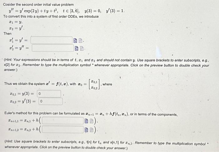 Solved Cosider the second order initial value problem | Chegg.com