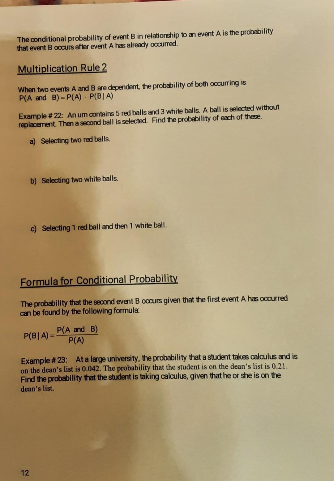 Solved The conditional probability of event B ﻿in | Chegg.com