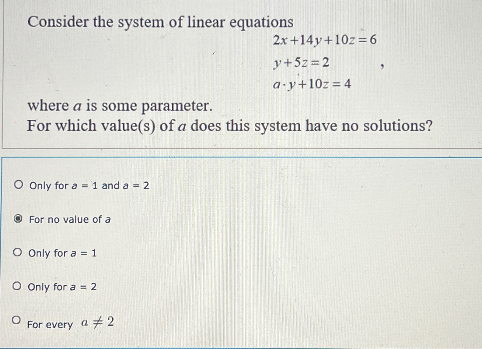 Solved Consider the system of linear | Chegg.com
