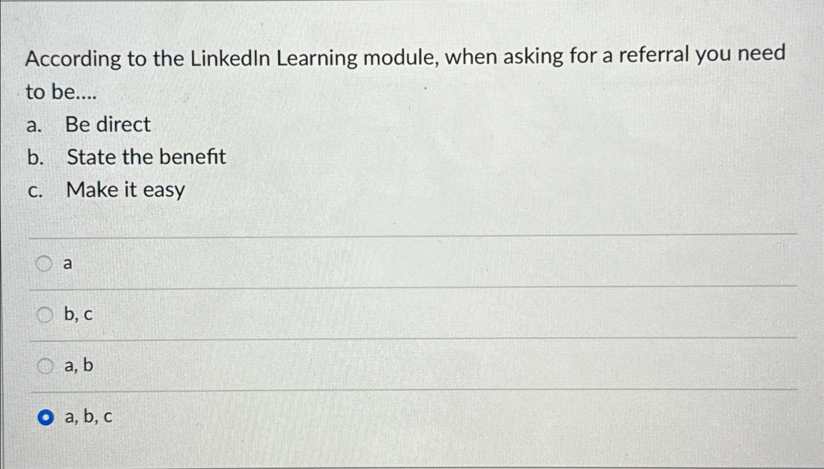 Solved According to the Linkedln Learning module, when | Chegg.com