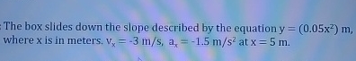 The box slides down the slope described by the | Chegg.com